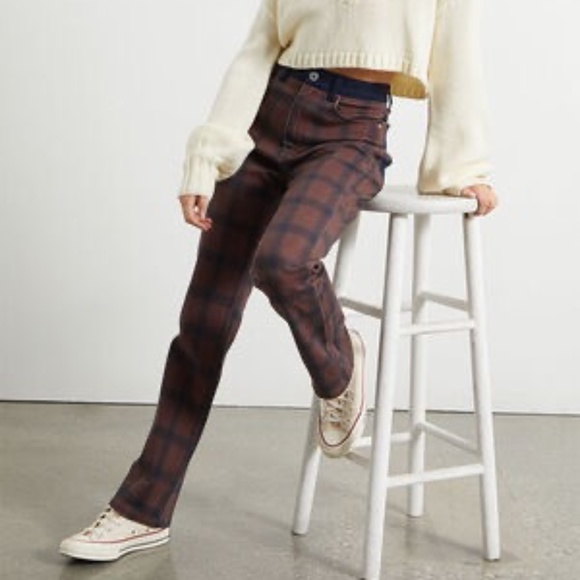 WeWoreWhat | Jeans | Nwt Revolveweworewhat Plaid Colorblock Icon Jeans ...